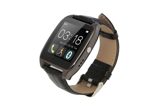 Mp3 Phone Ring Hands Free Call Bluetooth Smart Wrist Watch With Genuine Leather Band