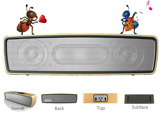 Wireless Hifi Metal Square Portable Bluetooth Stereo Speakers for Smartphone / Laptop