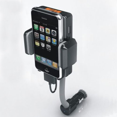 Dc 12v, Vehicle Power Black Fm Transmitter + Car Charger For Iphone 3gs 3g Ipod Touch