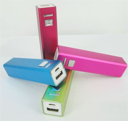 Portable Lipstick Mobile Power Bank 2600mah external Metallic for iPhone