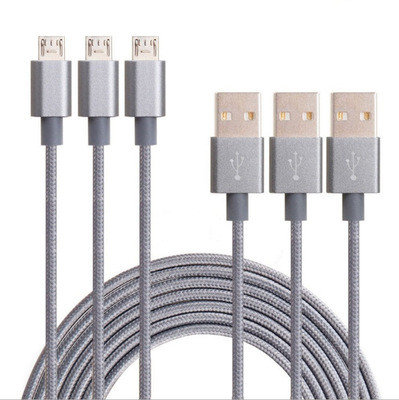Nylon Braided Micro USB To USB Cable Quick Charge High Speed Data Sync