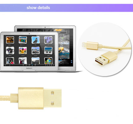 Nylon Braided Micro USB Data Cable With Aluminum Housing Android Devices Suit