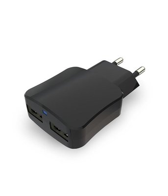 European 2 Port Cell Phone Travel Charger Rohs ABS PC Material EU Pin Socket