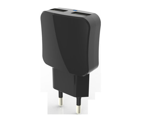 2 Port Dual USB Wall Charger For Android Devices / Tablets Black / White Custom Color