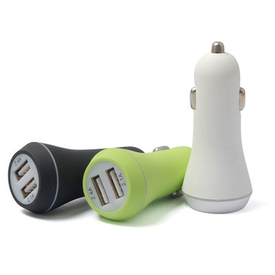 CE Dual USB Car Charger For Mobile Phone / Tablet / ,Iphone / Ipad