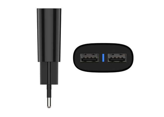 5V 2.4A Dual USB Wall Charger Adapter With EU Plug 100-240V 50 / 60Hz Input