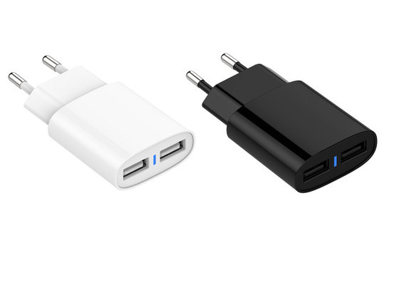 Apple / Android Devices Wall Charger EU Plug Charging Dual USB Port