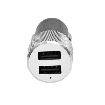Mini Dual Mobile USB Car Charger Aluminum Alloy Material 24.5g Weight