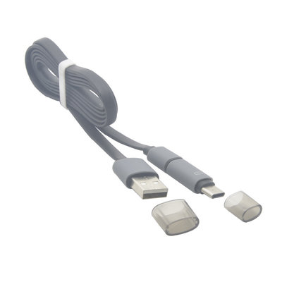 Micro Flat USB Type C Data Cable , Type-C Connector 2 In 1 USB C To USB Cable