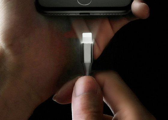 Zinc Alloy Lightning To USB Cable Fast Sync Date Charging Cable With LED Light