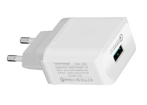 Customized Qc 3.0 Eu Plug 3 Amp Usb Wall Charger Quick Charging Mobile Phones