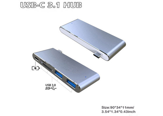 Multi port mini macbook USB Type C Hub CE ROHS FCC REACH Certification