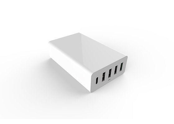 51.5W 5 Ports Type C Desktop Fast AC Wall Power Adapter Quick Charge 3.0 + USB C Charger