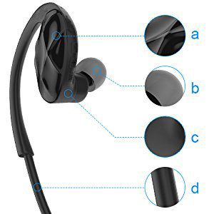 Bluetooth 4.2 Headphones Wireless Sports Earphones with MIC Volume Control Built-in 8GB Memory