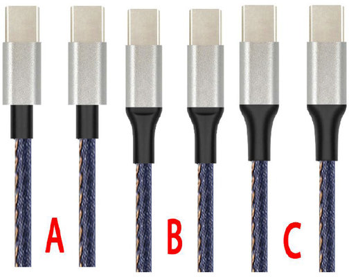 Type USB C-C Cable Jean Cloth/ Nylon/ Braided with aluminum housing   for Nexus 6P 5X, Google Pixel 2/2 XL, etc