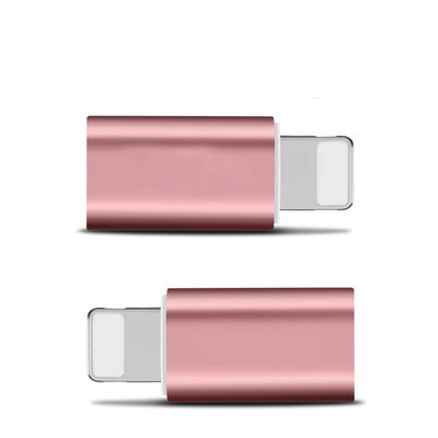 Aluminum 8 Pin Apple Lightning To Micro USB Adapter IPhone7 IPad Air Rose