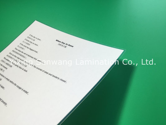 100mic PET A4 Laminating Pouch Film Glossy Lamination For Protecting Documents