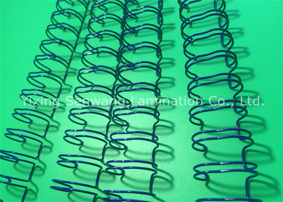 Blue Double Loop Wire Book Binding Combs With Nylon - Coated Steel Wire