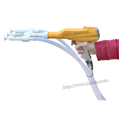 Yellow Powder Coating Spray Gun / Electrostatic Paint Gun Customized Size