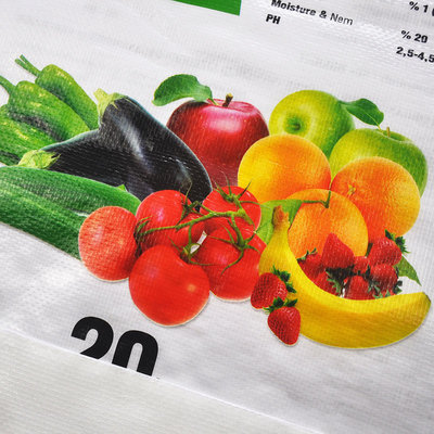 Square Block Bottom Valve Bag 20kg , Agriculture Fertilizer Packaging Bags