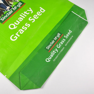 Grass Seed Packing Woven Polypropylene Sacks Square Bottom 25kg Anti - Slip