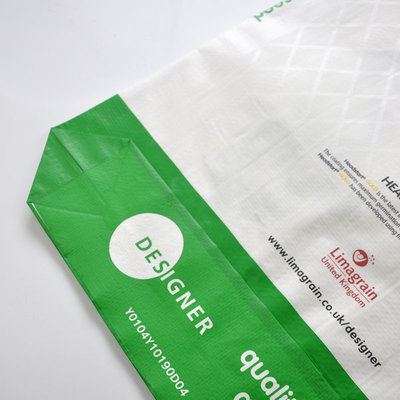 Custom Recyclable WPP Block Bottom Valve Bag , Grass Seed Packing Bag 25kg