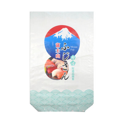 PP Woven Block Bottom Valve Bag for Sushi Rice ， Food Packing Sacks Eco friendly