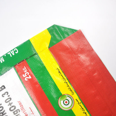 Puncture Resistant Block Bottom PP Woven Packaging Bags With Side Seal 25kg
