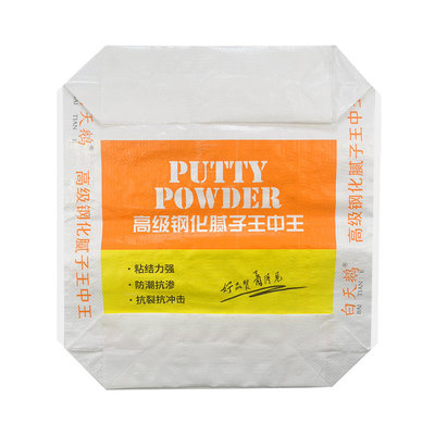 Customized Laminated PP Woven Bag 20kg Block Bottom for Putty Powder Packing