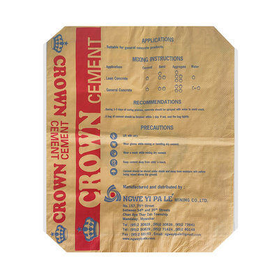 Waterproof Recyclable PP Valve Bag 50kg , Polypropylene Woven Cement Packing Bags