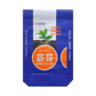 Block Bottom Polypropylene Bags With Side Seal , Virgin PP Empty Fertilizer Bags