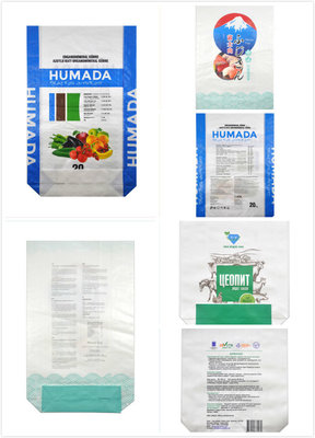 Recyclable Square Bottom PP Woven Packaging Bags For Agriculture Nutrient & Rice