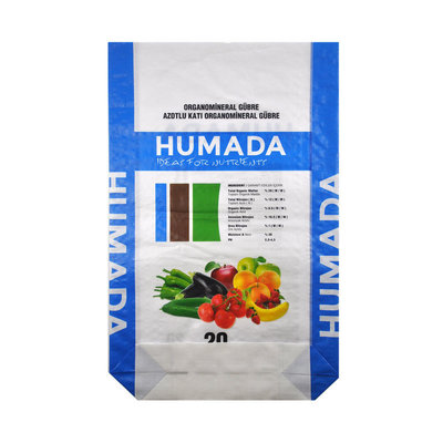 Recyclable Square Bottom PP Woven Packaging Bags For Agriculture Nutrient & Rice