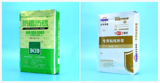 Polypropylene Block Bottom Cement Bags / PP Woven Packaging Bags 20kg 25kg