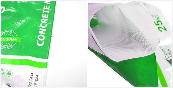 Concrete Materials Square Bottom PP Valve Bag , Polypropylene Cement Bags