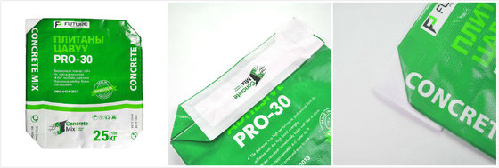 Concrete Materials Square Bottom PP Valve Bag , Polypropylene Cement Bags