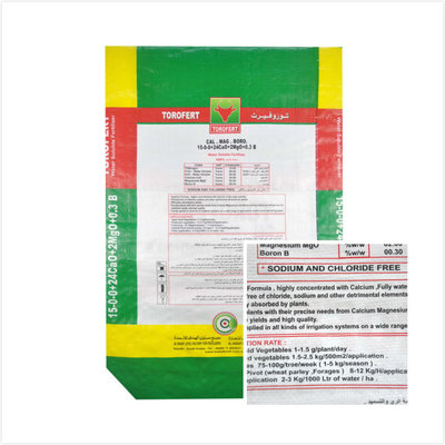 Block Bottom BOPP Laminated Bags with Side Seal , Fertilizer Packaging Bag 25kg