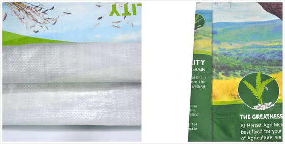 PP Woven Block Bottom Packing Bags 25kg , Grass Seed Woven Polypropylene Sacks