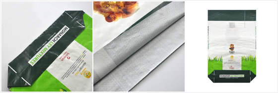 Woven Polypropylene Bag Square Bottom 25kg ,  Animal Feed Sacks Customized Logo