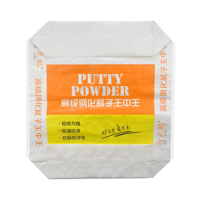 Customized Laminated PP Woven Bag 20kg Block Bottom for Putty Powder Packing