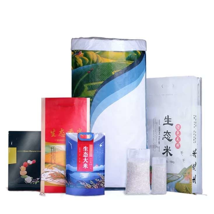 New Style Rice woven polypropylene sacks bag with handle ,cutomized 1-10kg rice bag