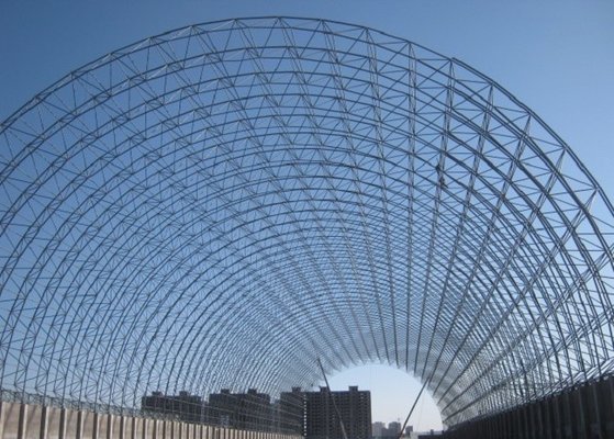 Lightweight Steel Space Frame Structures Roof Train Parking Lot Shade Structures