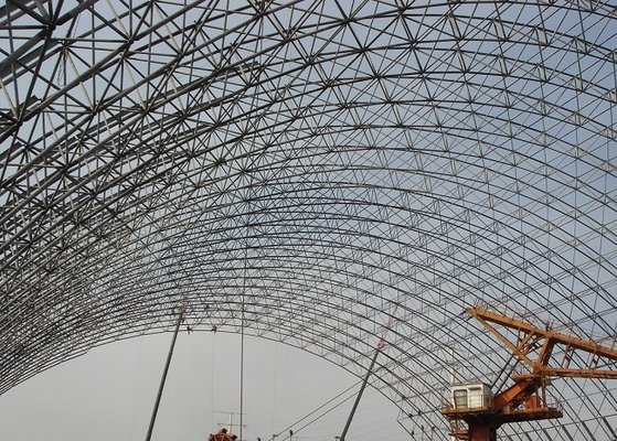 Prefabricated Steel Space Frame Structures / Architecture Chemical Plant Coal Shed