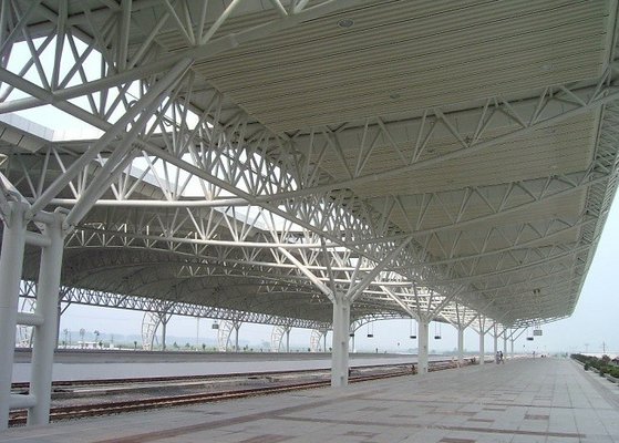Professional Steel Pipe Trusses Railway Station Stand Shed Painted Or Galvanized