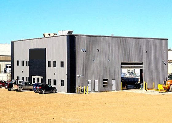 SCB012 Pre Built Metal Buildings / Steel Frame Fabrication With Mezzanine