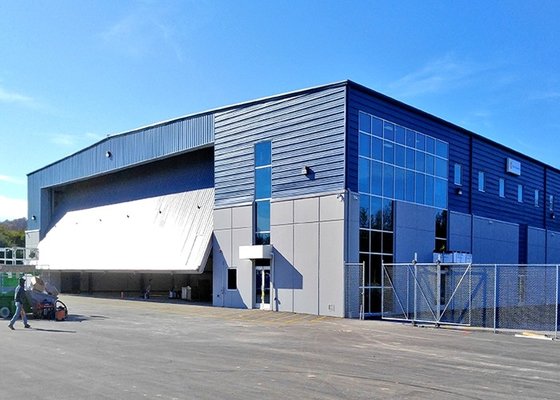 Gable Symmetrical Steel Structure Hangar Special Design With Huge Entrance Door