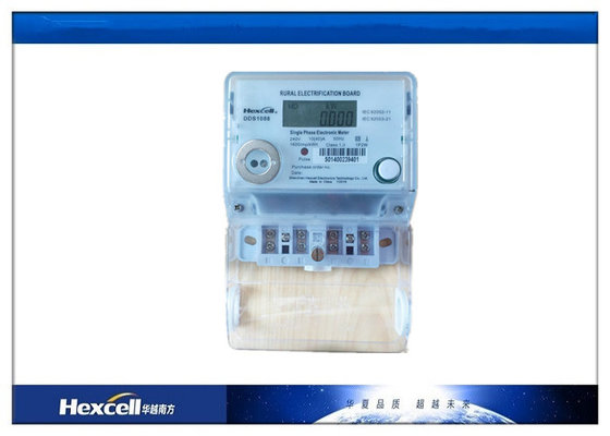 LCD Display 1 Phase Electronic Kwh Meter 50Hz / 60Hz  Frequency