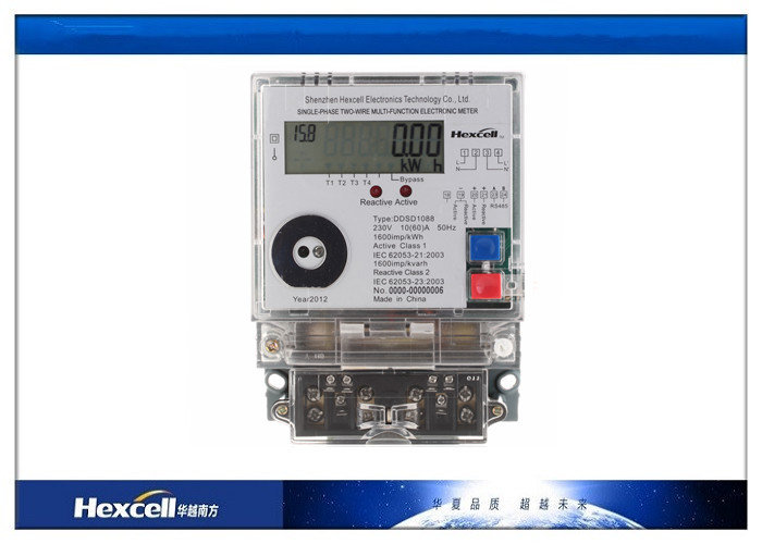 Single Phase Electronic Energy Meter , Static Multifunction Energy Meter