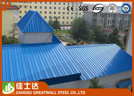 Hot Dipped Galvanized Metal Roofing Panels Color Steel Tile , Ral5012 Sea Blue