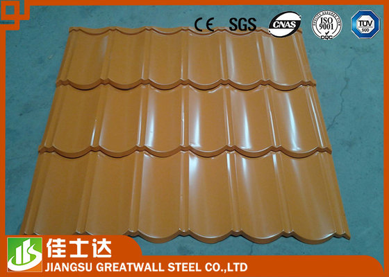 Hot Rolled Or Cold Rolled Galvalume / Aluzinc Corrugated Steel Sheet , Yellow Grey